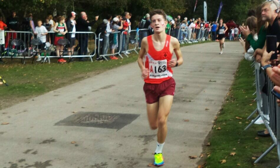 Lone Salford runner Evan Grime wins first leg U15 boys - AW